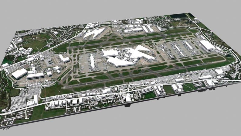 London Heathrow Airport England - 3d Model STL - Digital File for 3D ...