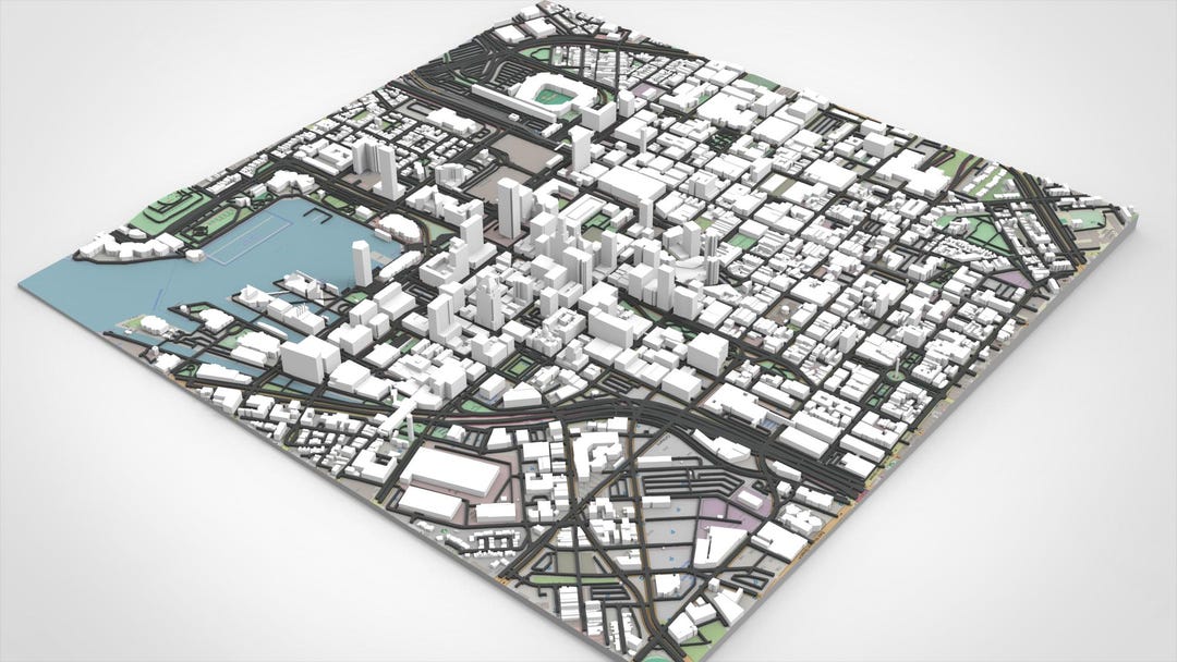 Cityscape Baltimore Downtown USA - 3d Model STL - Digital File for 3D ...