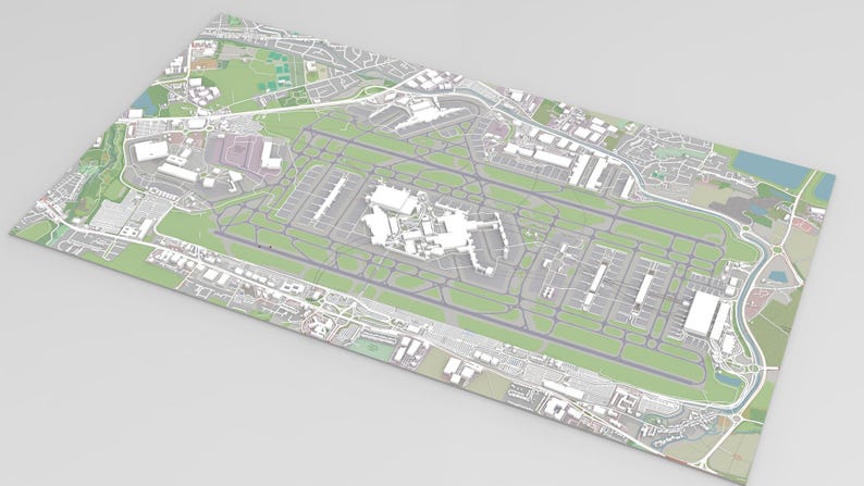 London Heathrow Airport England - 3d Model STL - Digital File for 3D ...