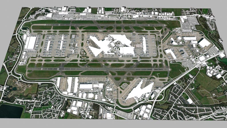 London Heathrow Airport England - 3d Model STL - Digital File for 3D ...