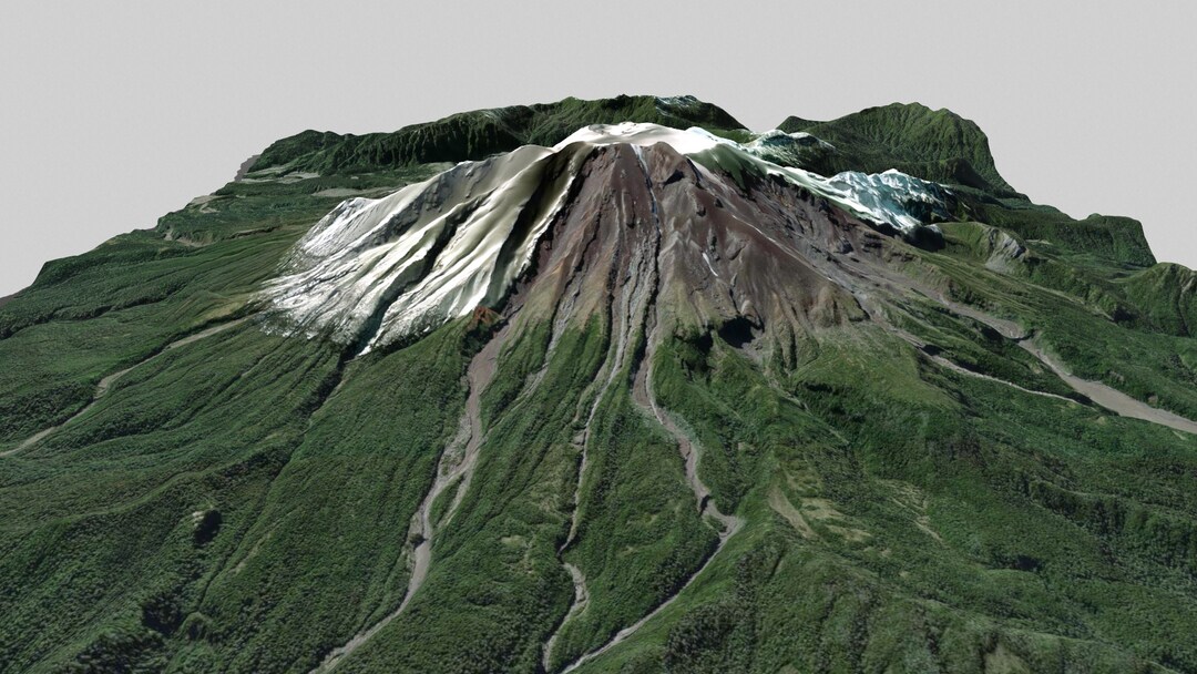 Mountain Landscape Volcano Calbuco Andes Mountains Chile - 3d Model STL ...