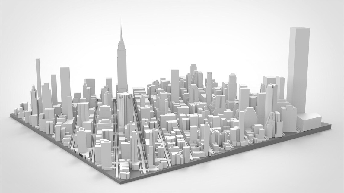 Cityscape New York USA Fragment City - 3d Model STL - Digital File for ...