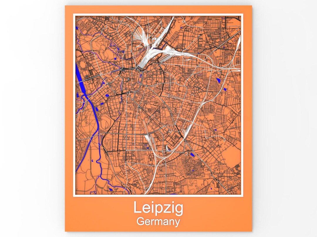 Leipzig Germany Streets and Roads - 3d Model STL - Digital File for 3D ...