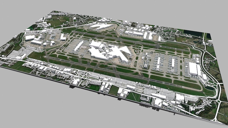 London Heathrow Airport England - 3d Model STL - Digital File for 3D ...