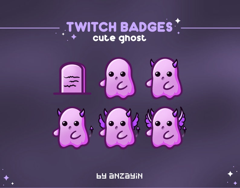 Cute Pastel Ghost Badges // Sub & Bit - Etsy