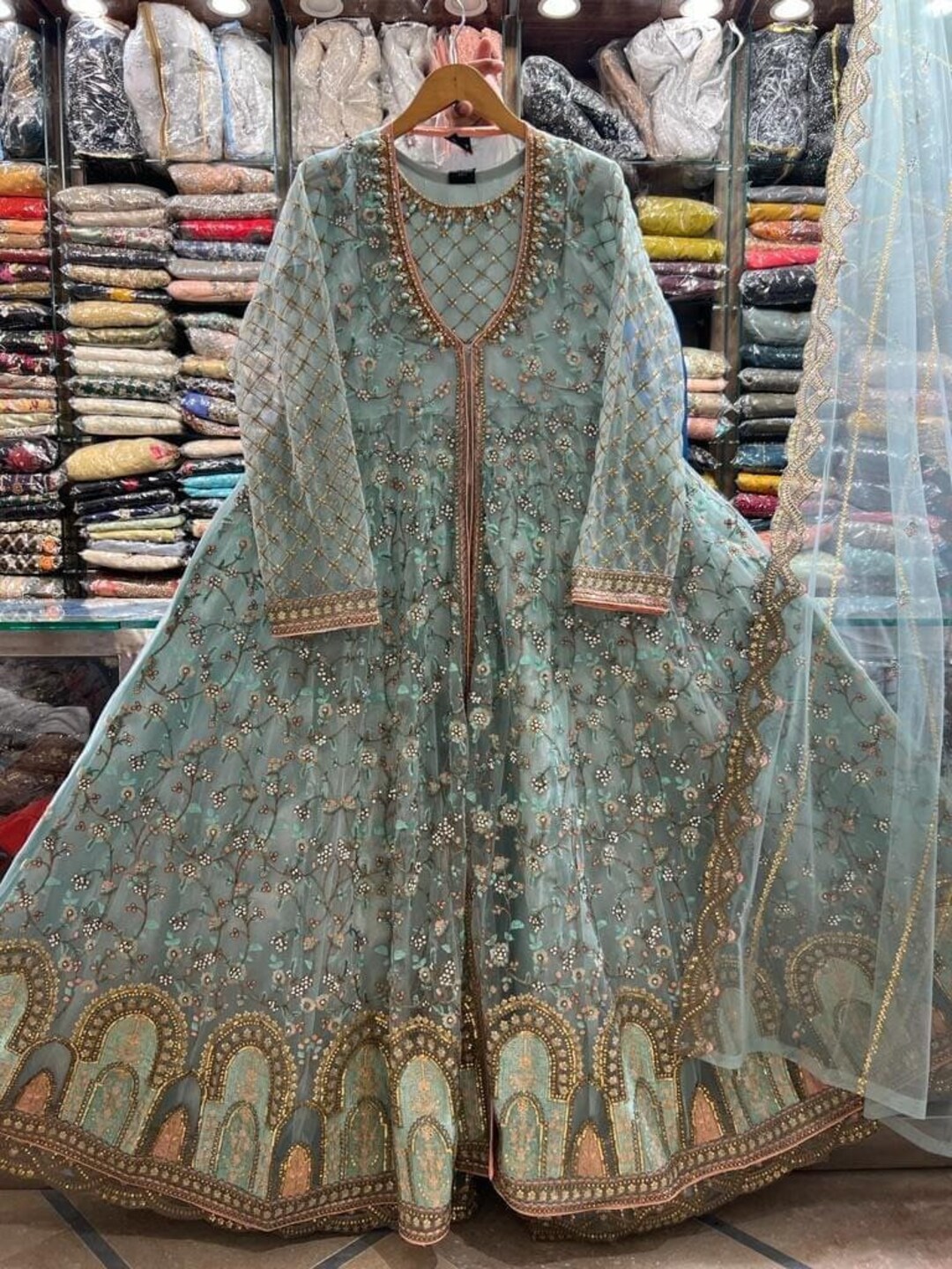 Indian and Pakistani Hand Touching Machine Zarri 3pc Bridesmaids ...