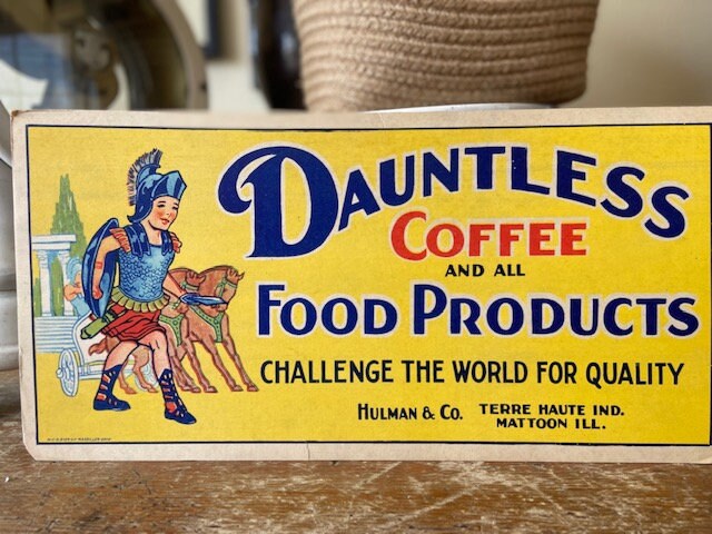Vintage Dauntless Coffee Cardboard Store Advertising Sign Ca 1930s - Etsy