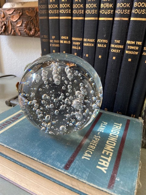 Vintage Heavy Glass Round Ball Shaped Paper Weight Crystal Ball - Etsy