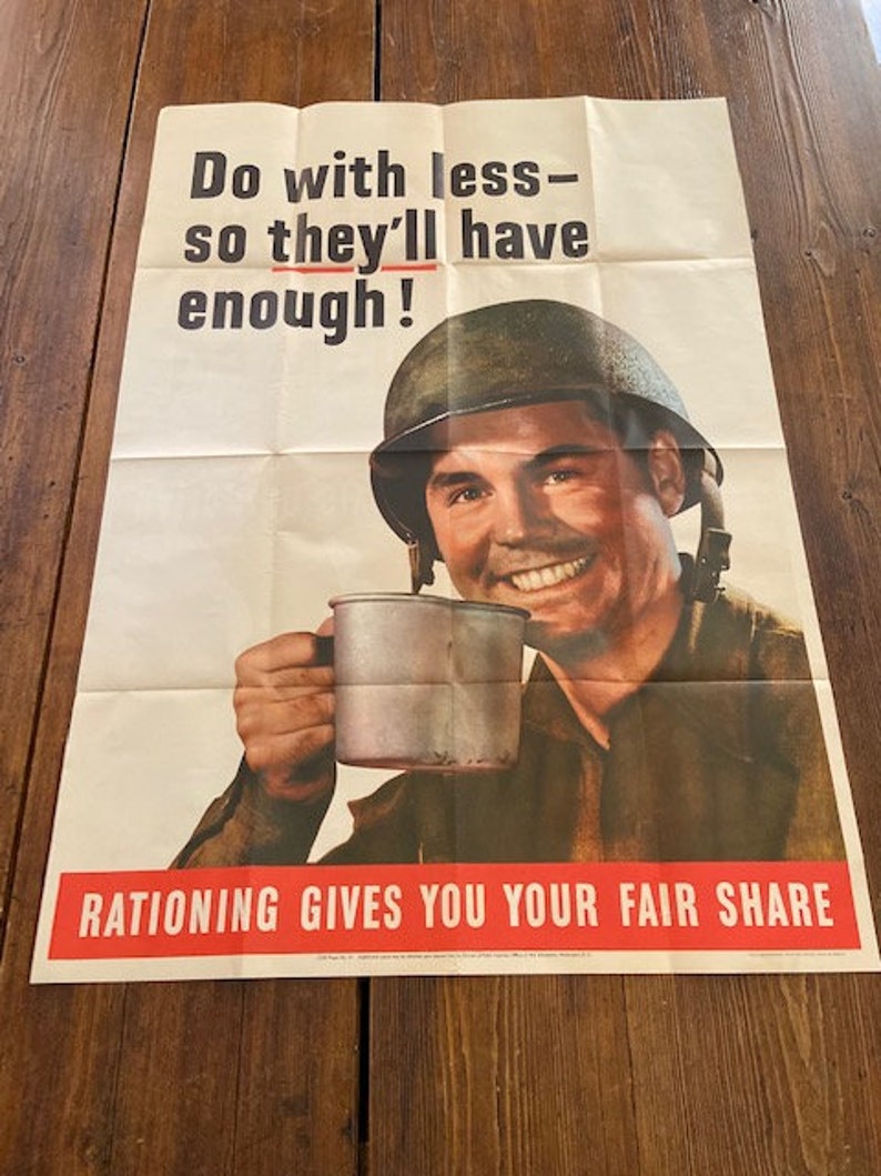 1943 Authentic Original World War II Rationing Poster Army - Etsy