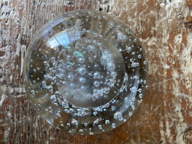 Vintage Heavy Glass Round Ball Shaped Paper Weight Crystal Ball - Etsy