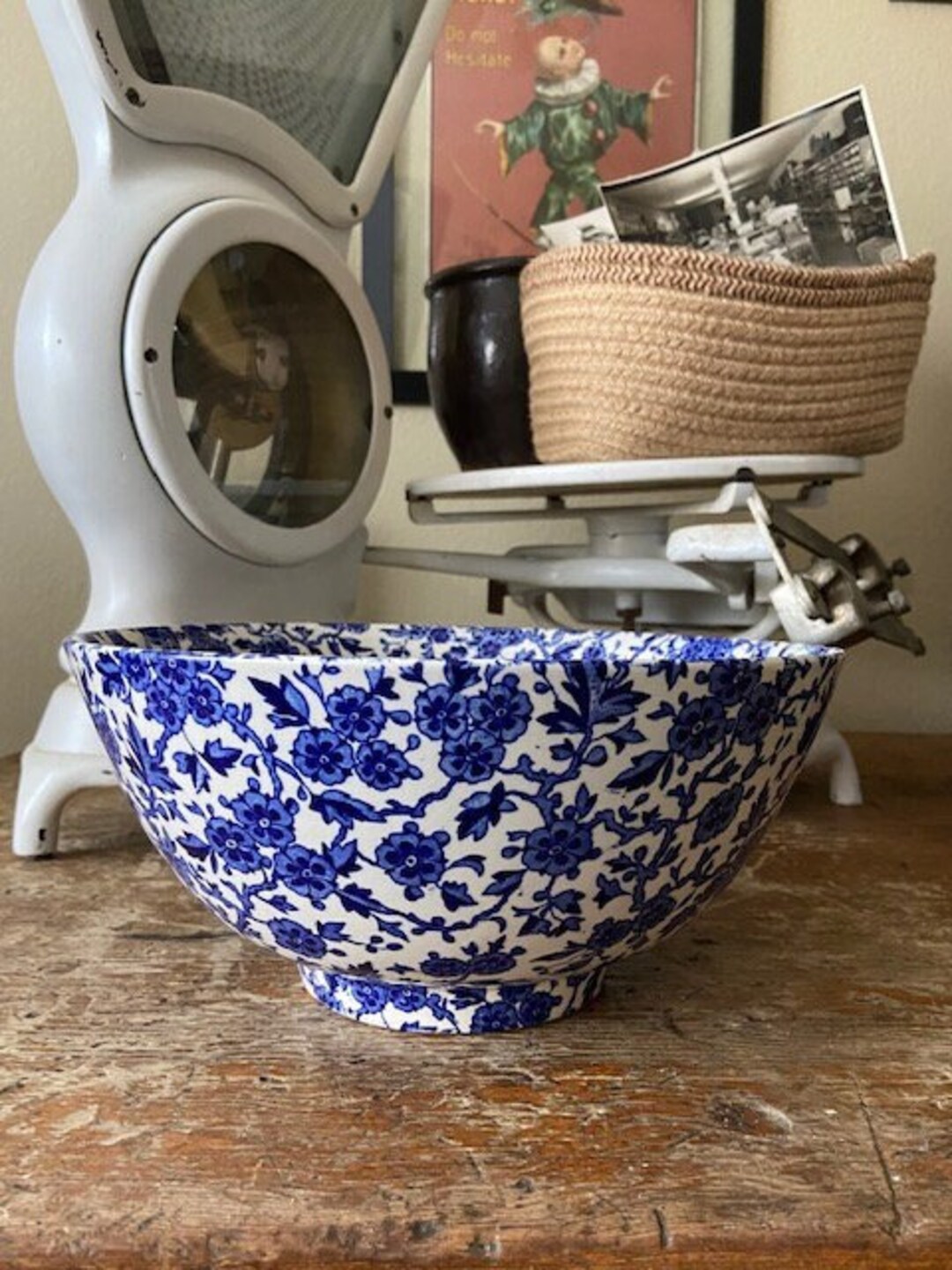 Vintage Burleigh Blue Arden Staffordshire LARGE Mixing Serving Bowl - Etsy