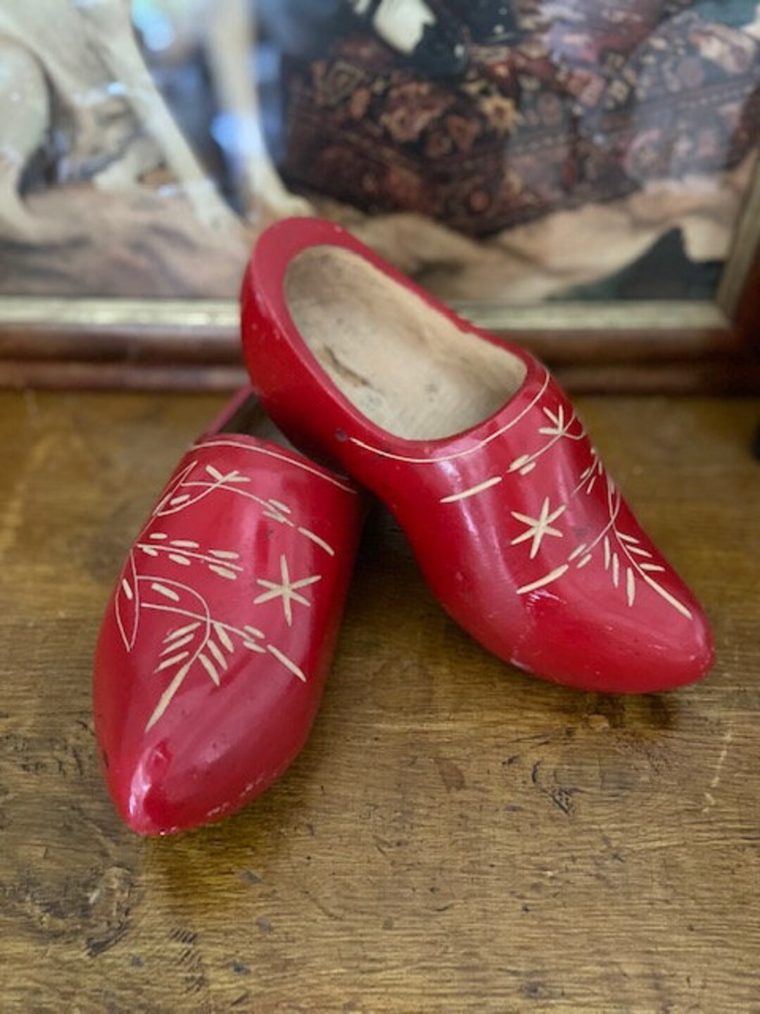 Vintage Folk Art Hand Made Dutch Wooden Clogs Garden Core Cottage Core ...