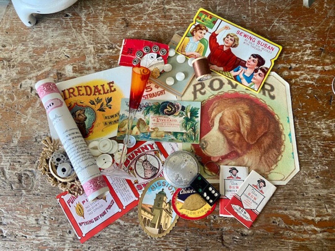Vintage, Antique, Retro, Junk Drawer Lot, Advertising, Trinkets and ...