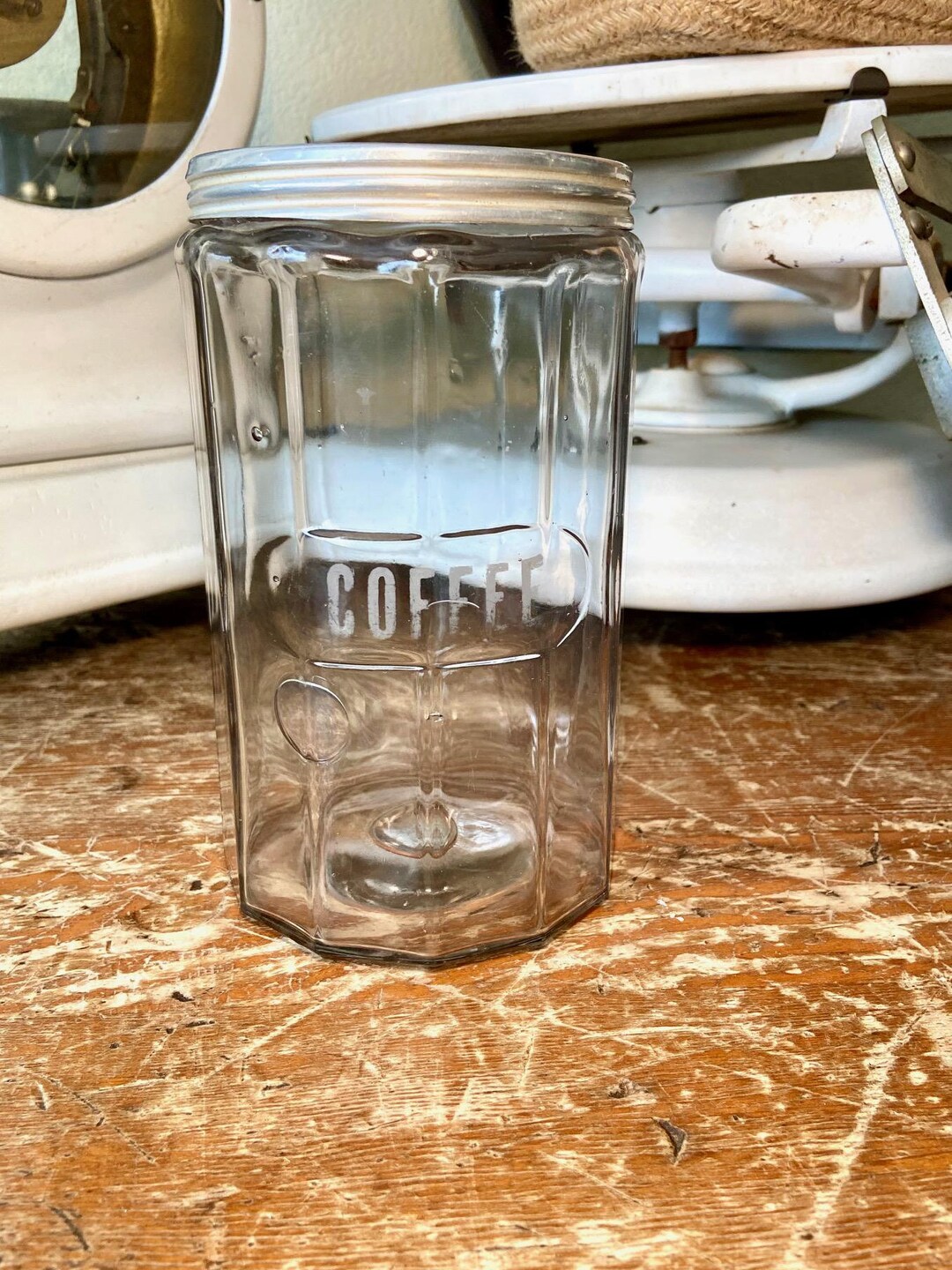 Antique Vintage 1920s Glass Hoosier Coffee Jar - Etsy