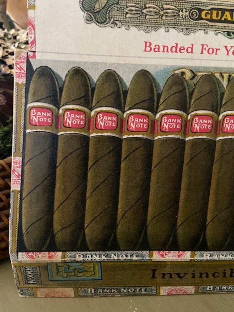 Vintage 1930s Bank Note Cigars Cardboard Advertising Placard - Etsy