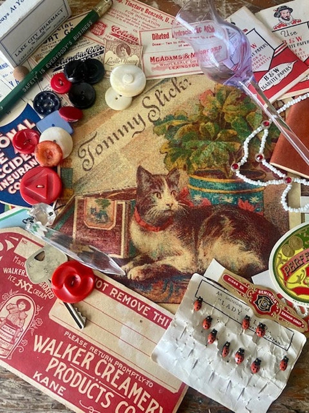Vintage, Antique, Junk Drawer Lot, Advertising, Trinkets and Treasures ...