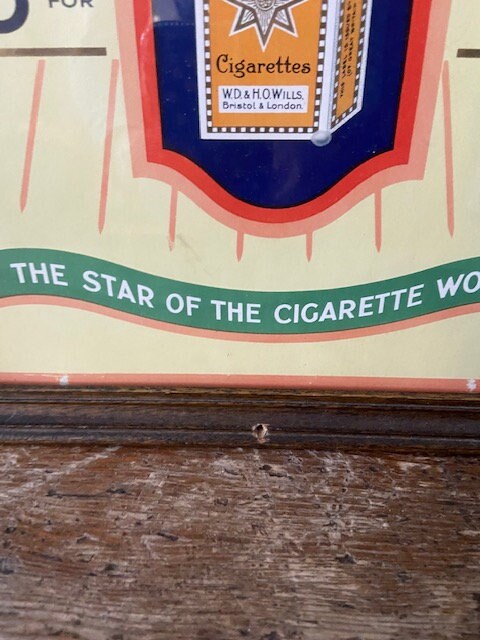 Vintage UK Will's Star Cigarettes Advertising Sign - Etsy