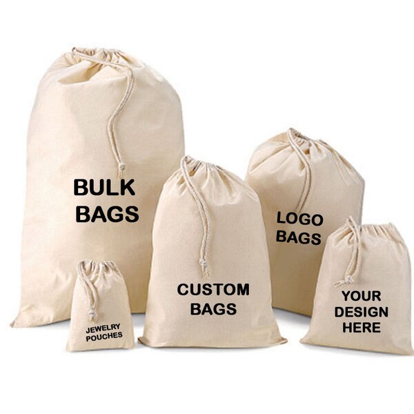 Cotton Bags With Drawstring Printed - Etsy