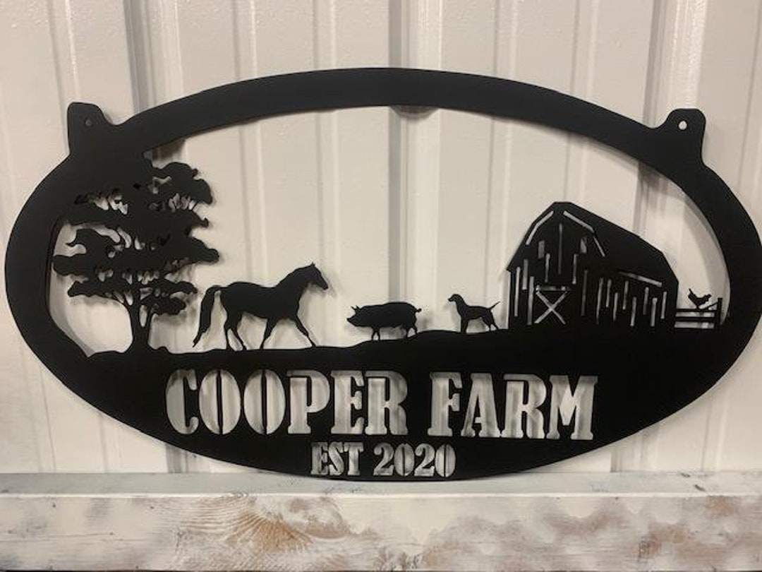 Customizable Family Farm Metal Wall Art Sign - Etsy