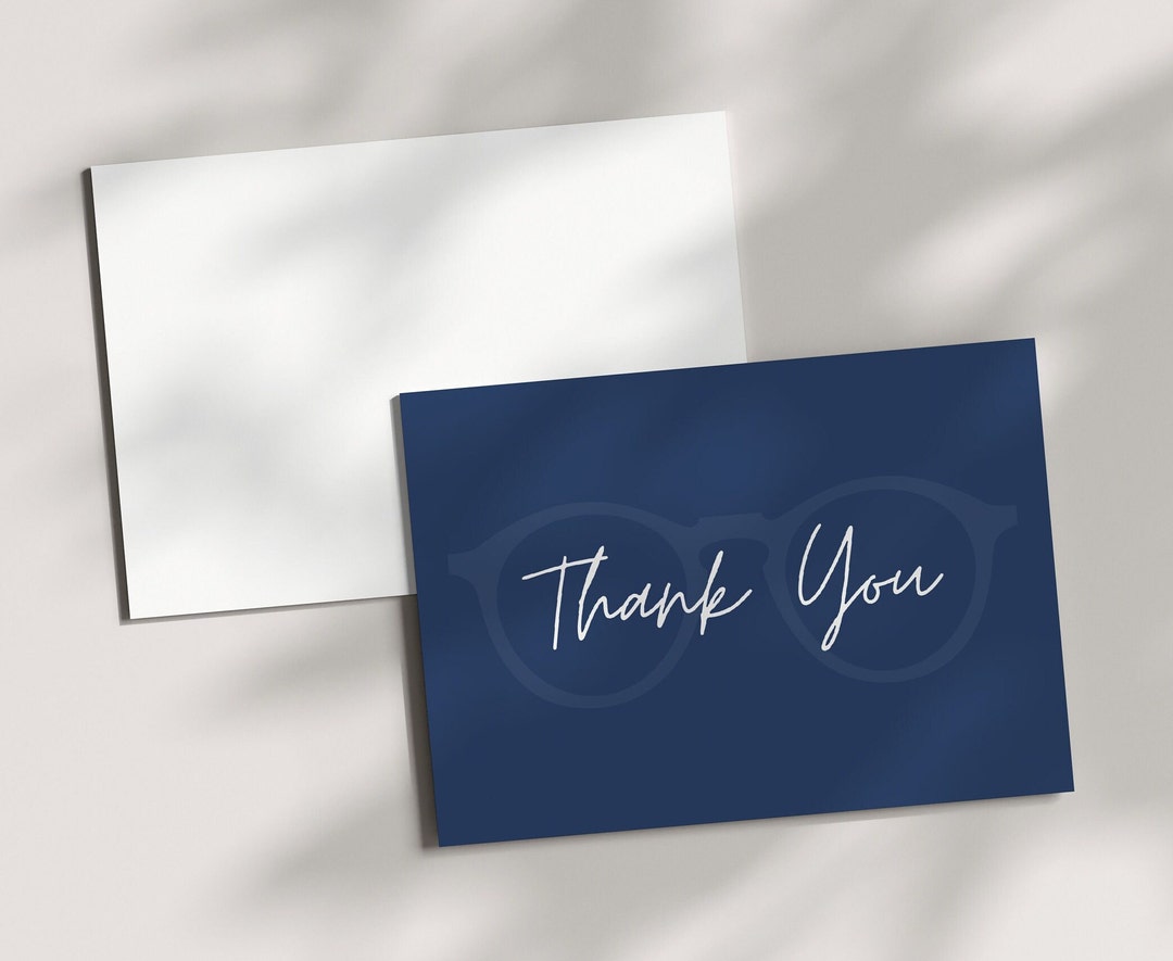 Eyeglasses Themed Thank You Card Perfect for Optometrists and Opticians ...