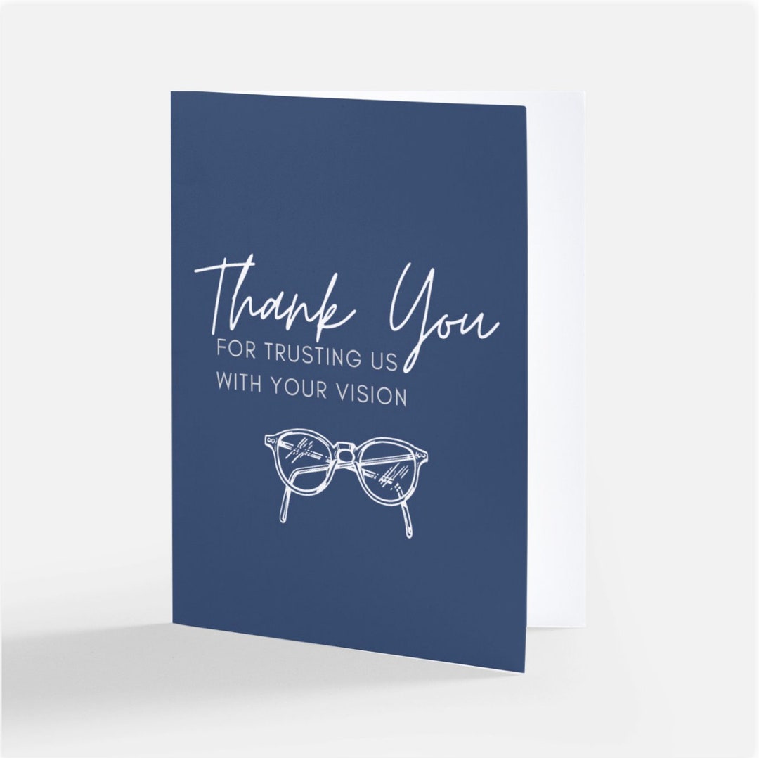 Vintage Eyeglasses Themed Thank You Card Perfect for Optometrists and ...