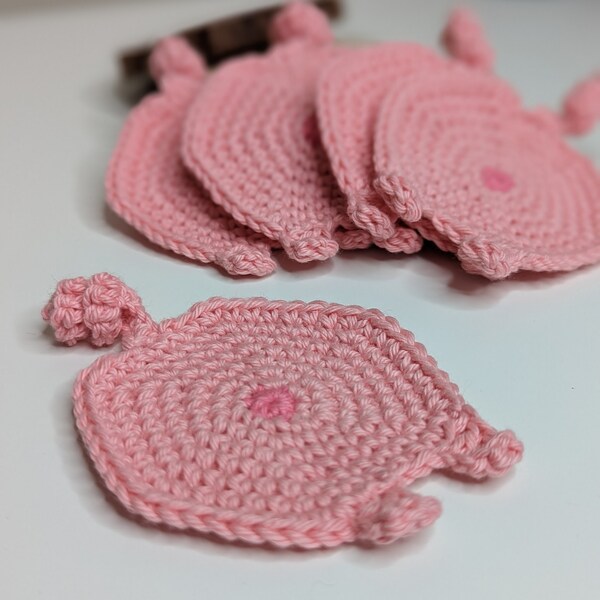 Crochet Pig Coasters - Etsy