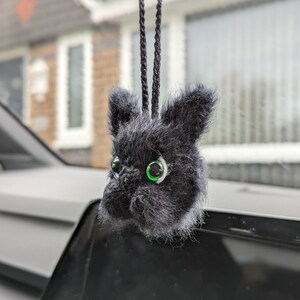 Handmade Crochet Black Cat Car Charm | Car Accessories | Cat Charm ...