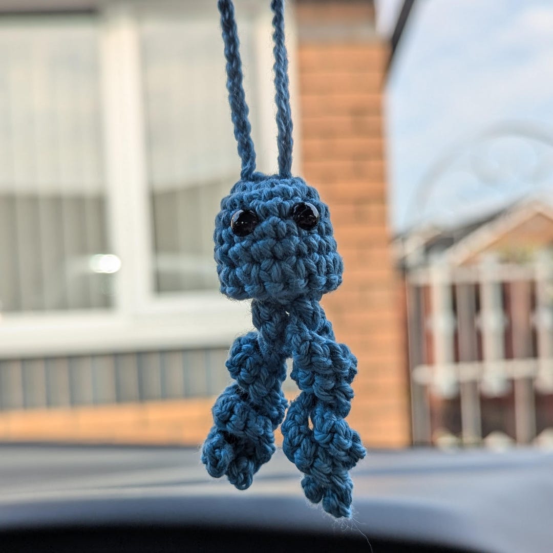 Crochet Jellyfish Car Charm | Jellyfish Rearview Mirror Accessories - Etsy