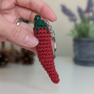 Handmade Crochet Hot Chilli Keyring or Bag Charm | Red and Green Peppers Gift - Etsy