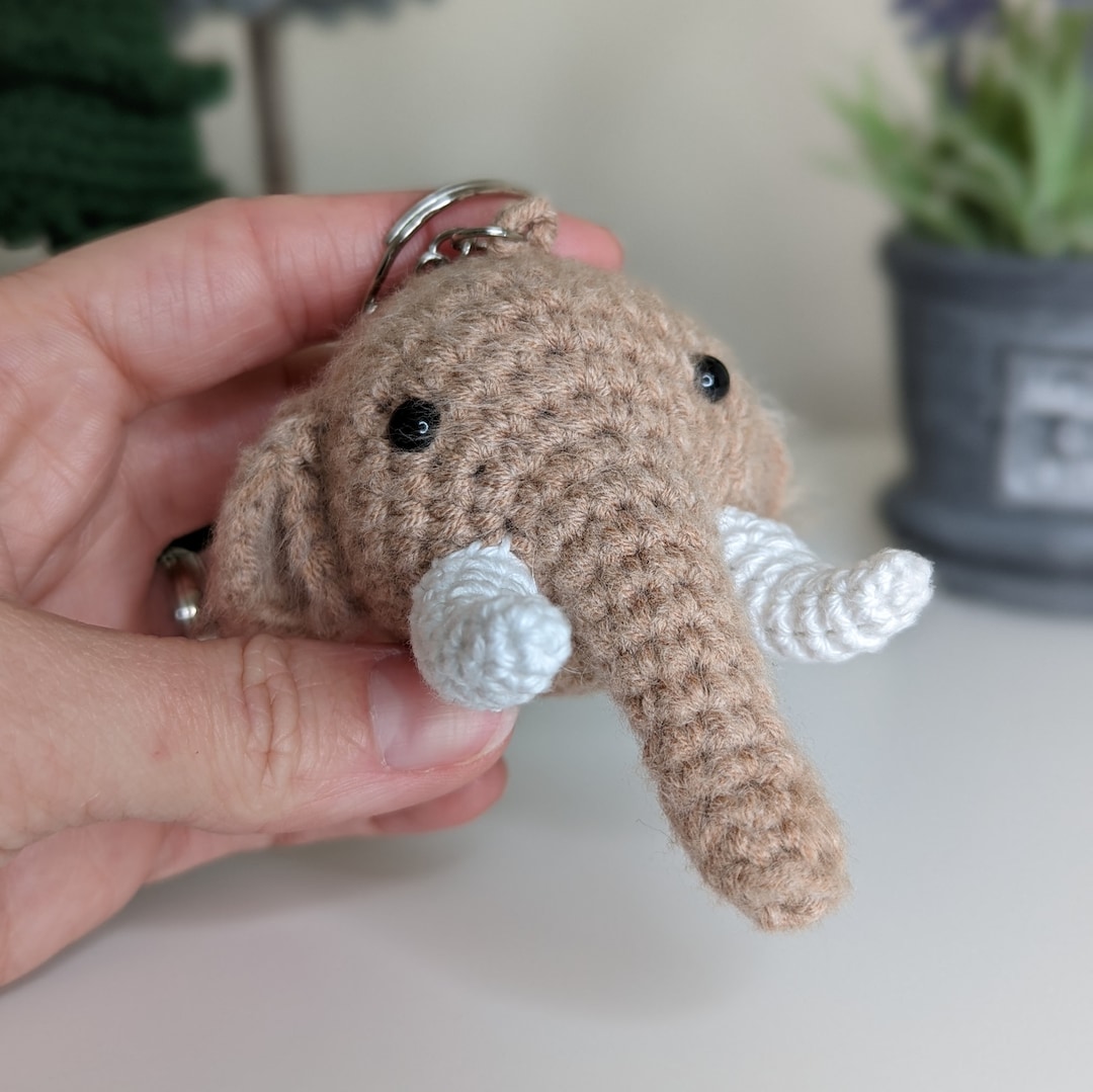 Handmade Crochet Woolly Mammoth Keyring or Bag Charm | Wollly Mammoth ...