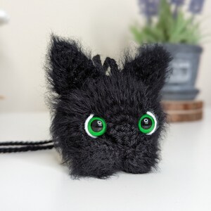 Handmade Crochet Black Cat Car Charm | Car Accessories | Cat Charm ...