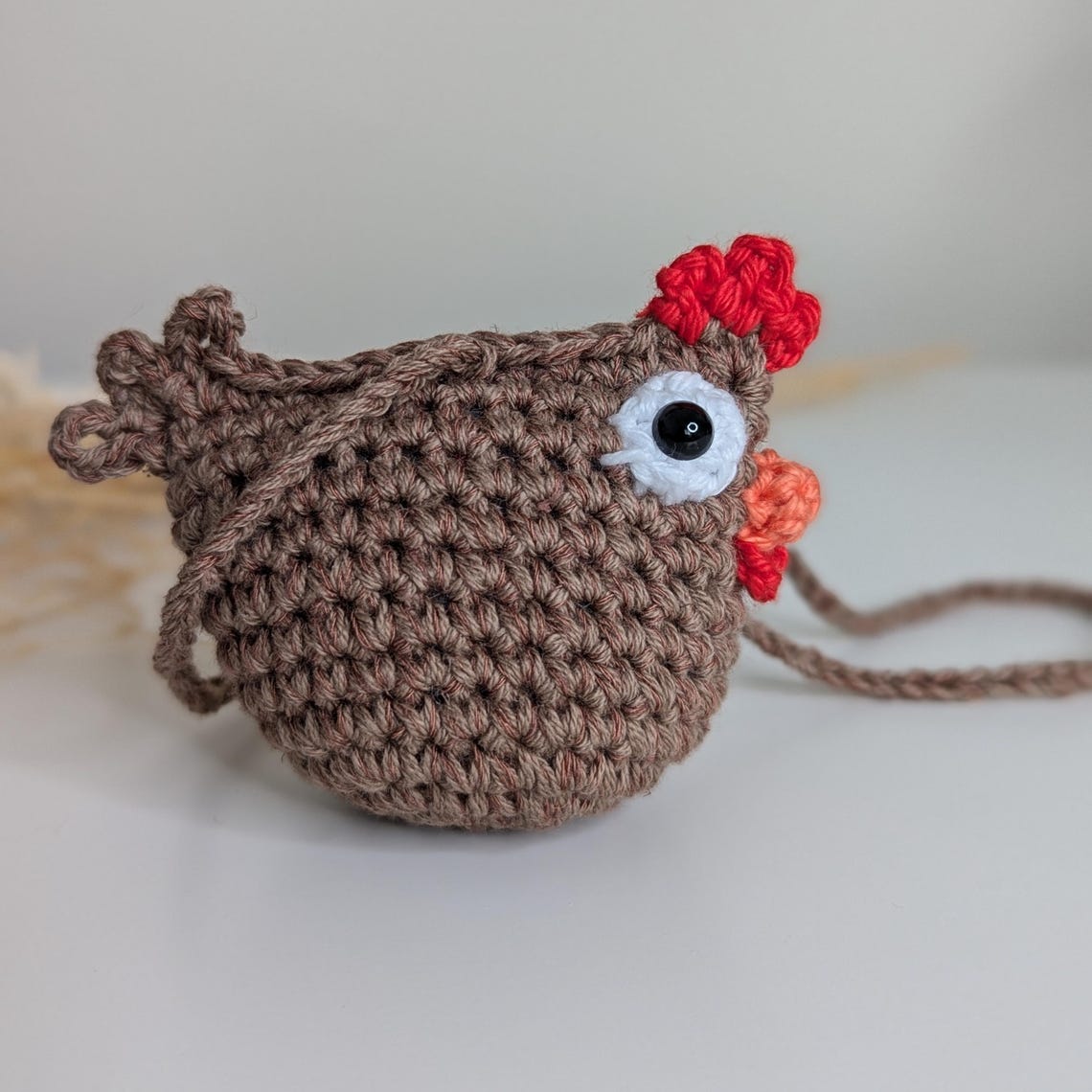 Crochet Chicken Car Rear View Mirror Accessory | Cute Chicken Car ...