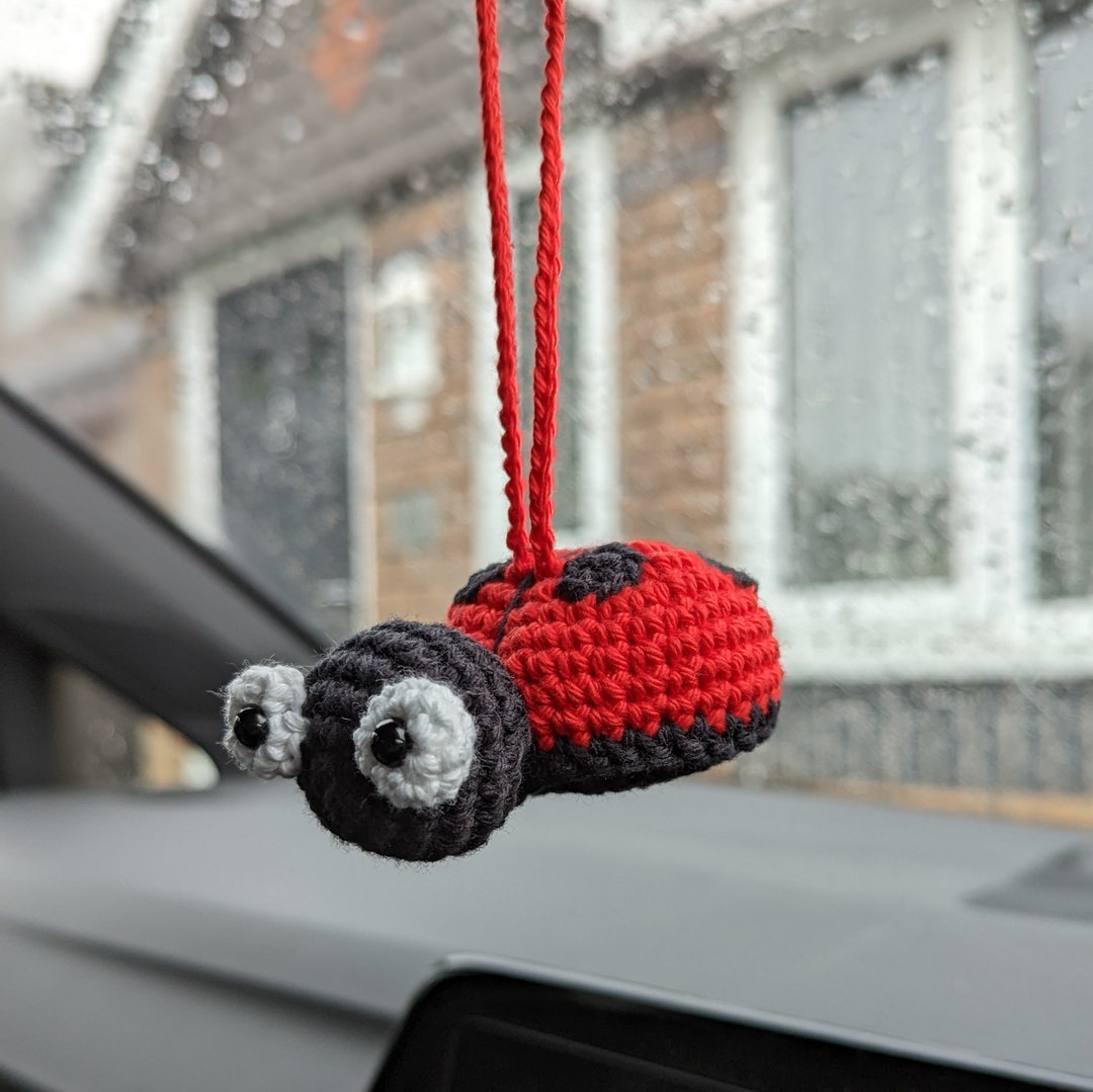 Crochet Ladybird Car Charm | Ladybird Rearview Mirror Hanger - Etsy