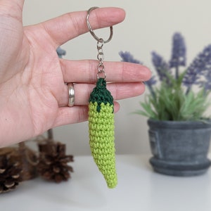 Handmade Crochet Hot Chilli Keyring or Bag Charm | Red and Green Peppers Gift - Etsy