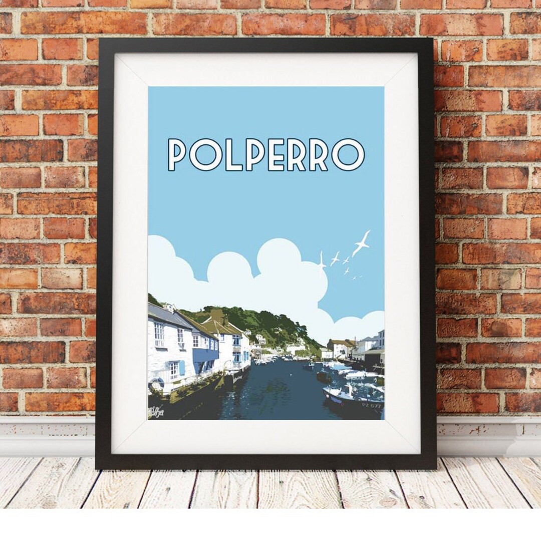 Polperro - A Signed Limited Edition Print - Travel Art Retro Seaside ...