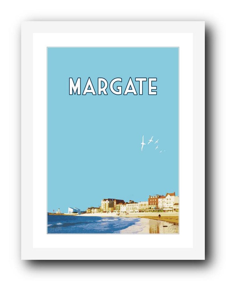 Margate Signed Limited Edition Print Travel Art Retro Seaside Poster ...