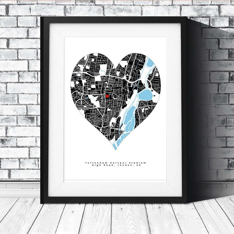 Tottenham Stadium - Map Print, Street Map Art, Football Map Poster, Map ...