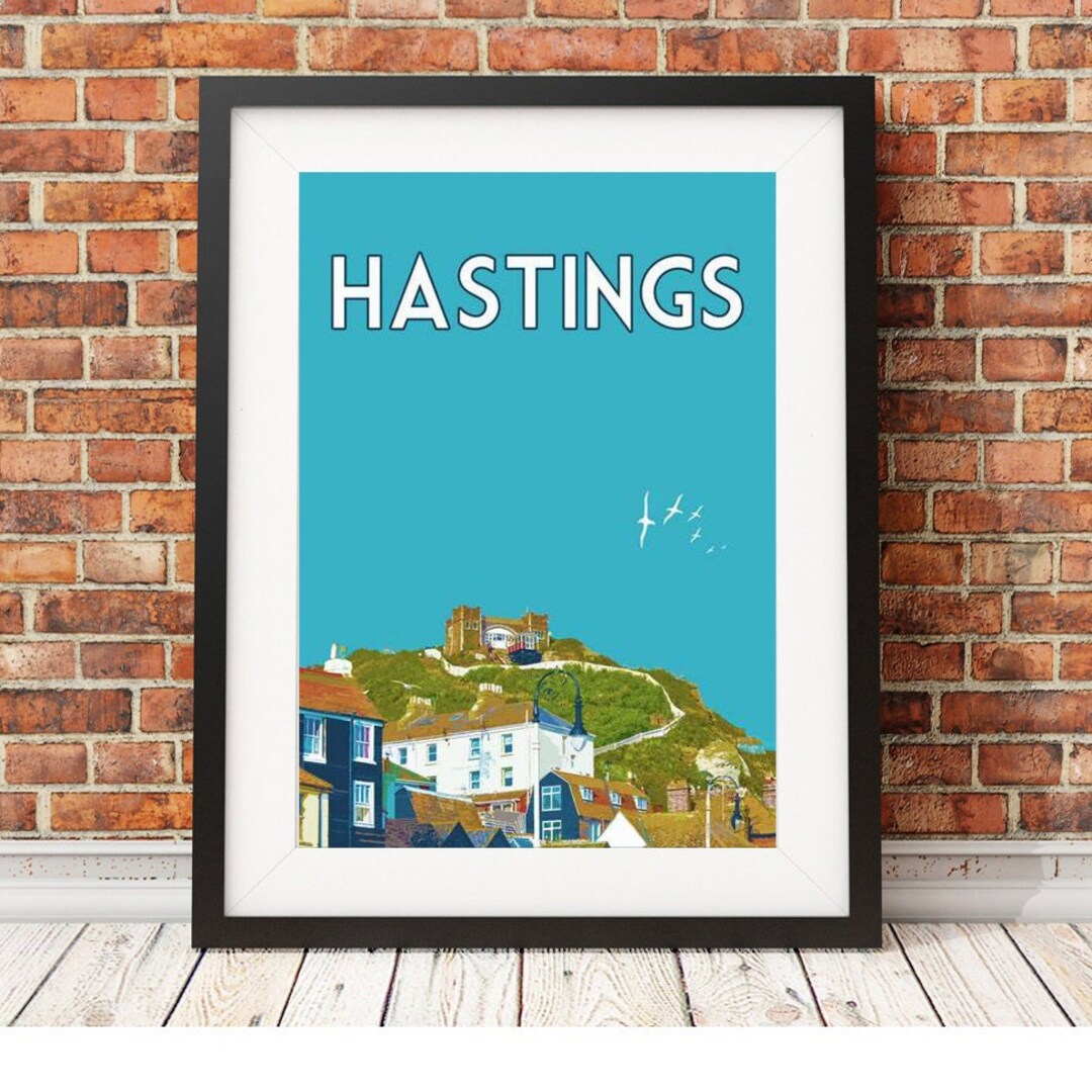 Hastings - Signed Limited Edition Print - Travel Art Retro Seaside ...