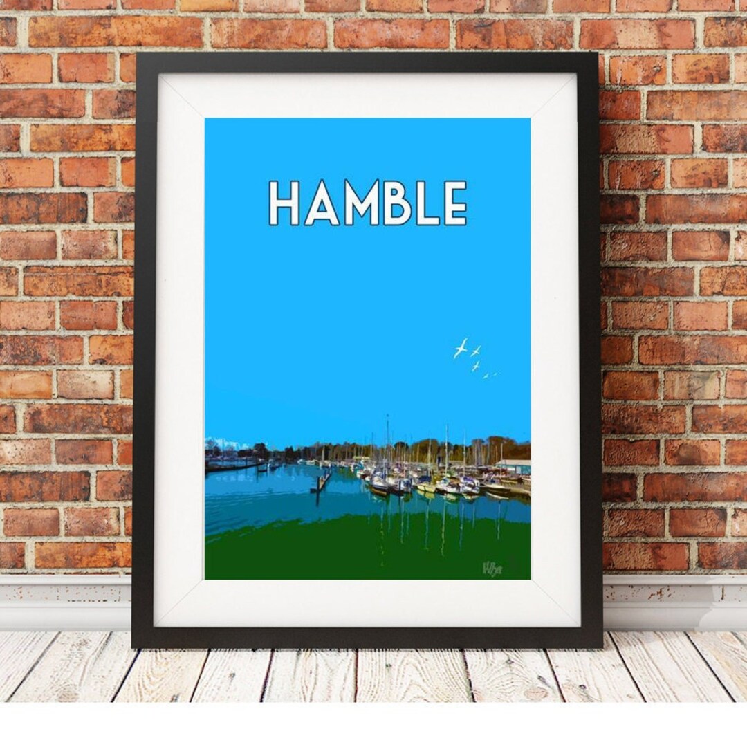 Hamble - Signed Limited Edition Print - Travel Art Retro Seaside Poster ...