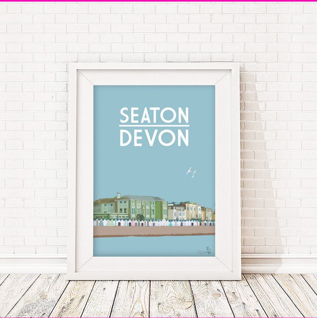 Seaton - Signed Limited Edition Print - Travel Art Retro Seaside Poster ...