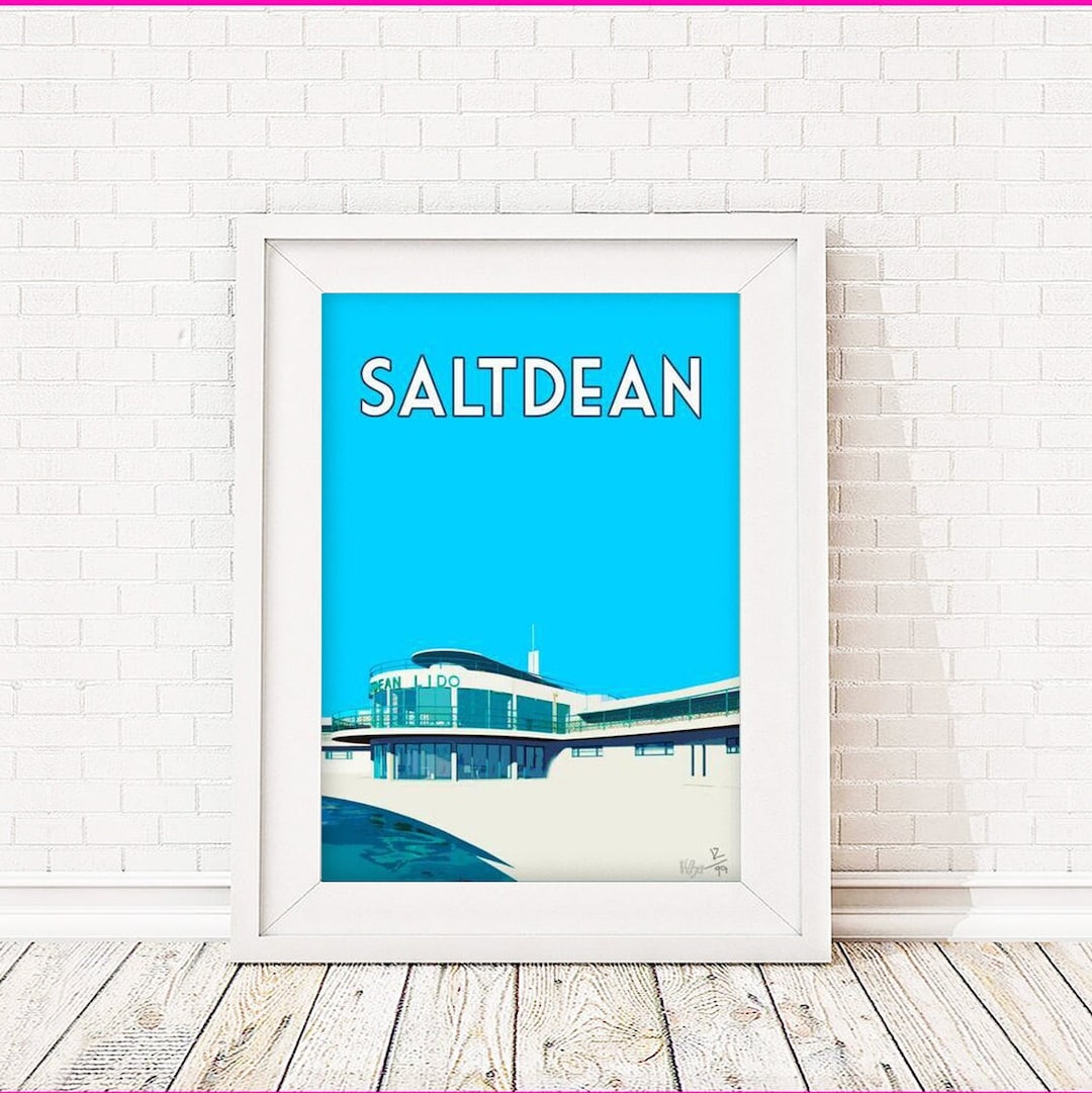 Saltdean - Signed Limited Edition Print - Travel Art Retro Seaside ...