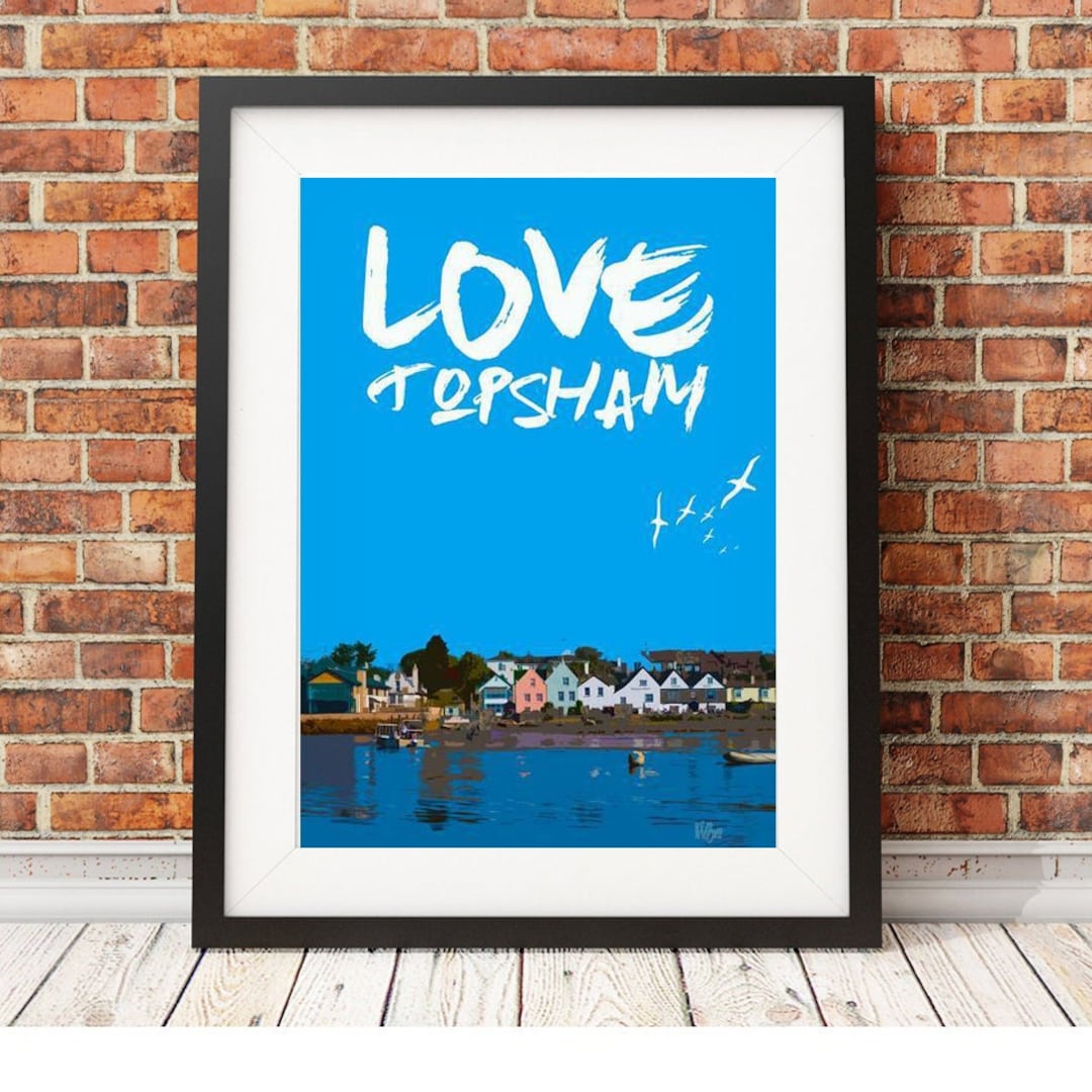 Topsham - a Signed Limited Edition Print - Travel Art Retro Seaside ...