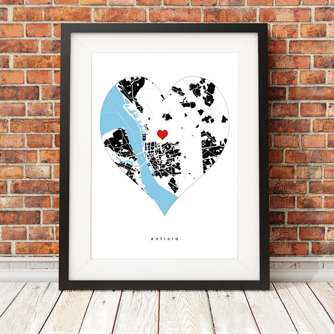 ANFIELD - Anfield Map Print, Street Map Art, Football Map Poster, Map ...