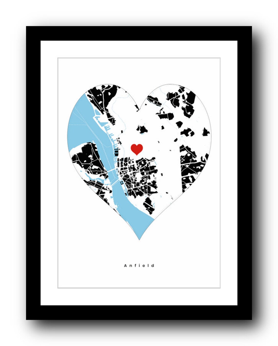 ANFIELD - Anfield Map Print, Street Map Art, Football Map Poster, Map ...