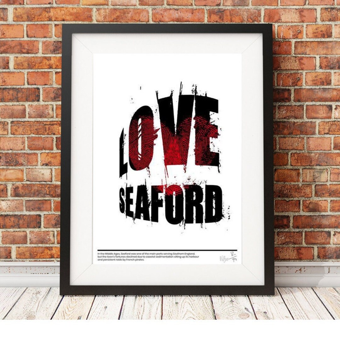 Seaford Signed Limited Edition Print Travel Art Retro Seaside Poster ...