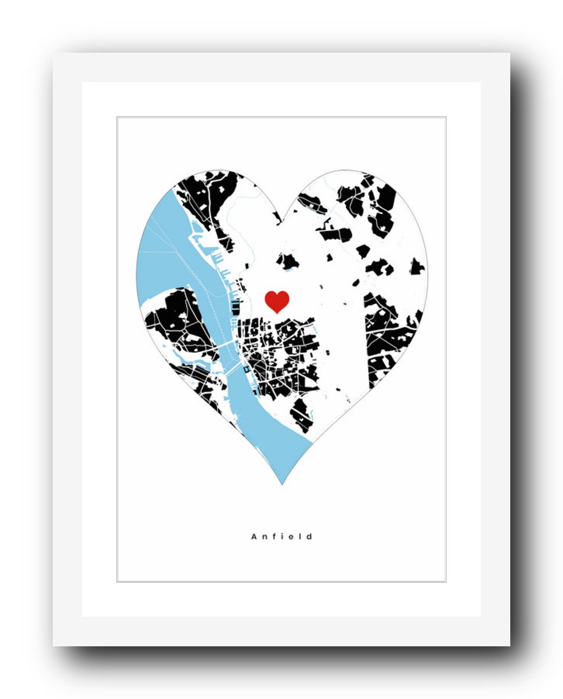 ANFIELD - Anfield Map Print, Street Map Art, Football Map Poster, Map ...