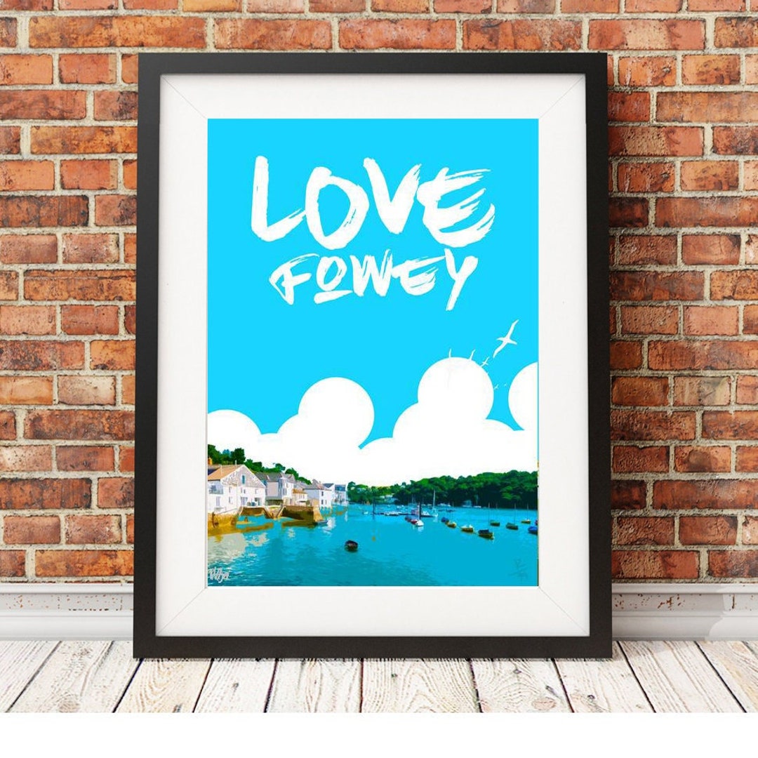 Fowey a Signed Limited Edition Print Travel Art Retro Seaside Poster ...