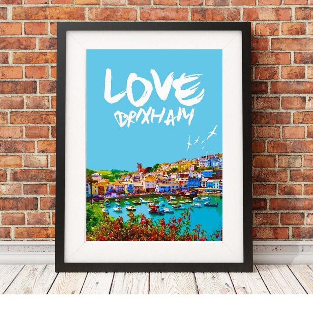 Brixham - Signed Limited Edition Print - Travel Art Retro Seaside ...