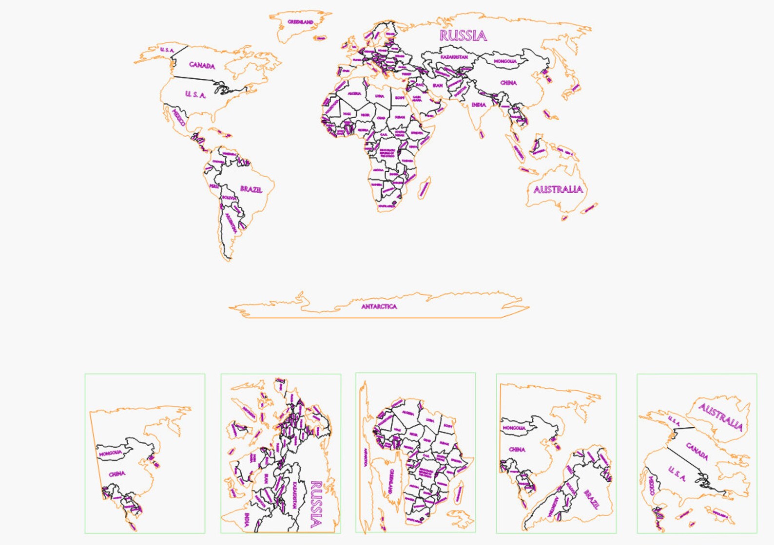 Digital World Map for Laser Cutting Cnc Engraving - Etsy