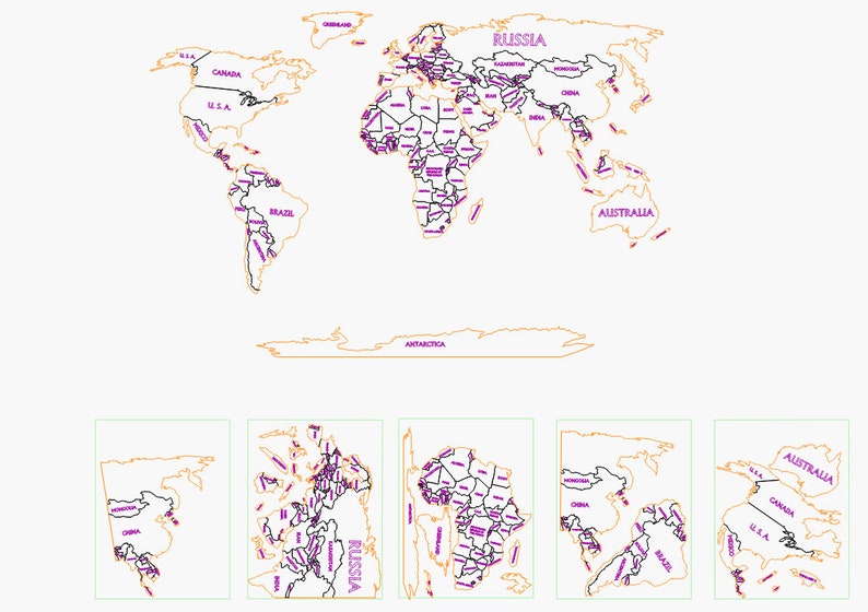 Digital World Map for Laser Cutting, Cnc, Engraving - Etsy